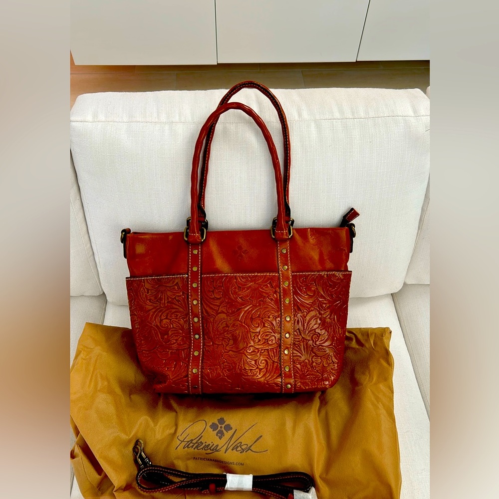 Patricia Nash Hand Tooled Leather Tote - Gem